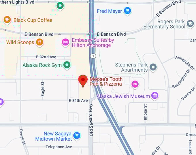 16. moose's tooth pub & pizzeria map