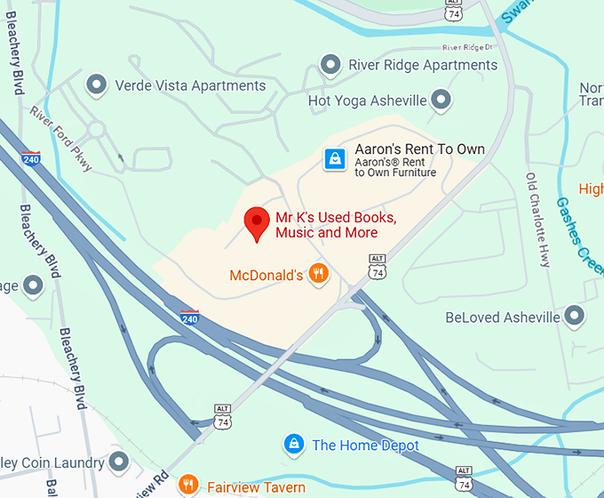 16. mr k's used books, music and more map