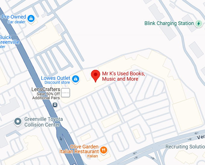 16. mr k's used books, music and more map
