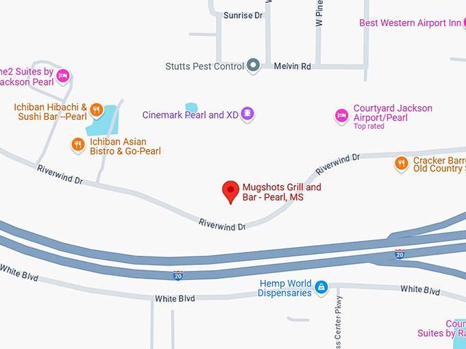 16. mugshots grill and bar pearl, ms map