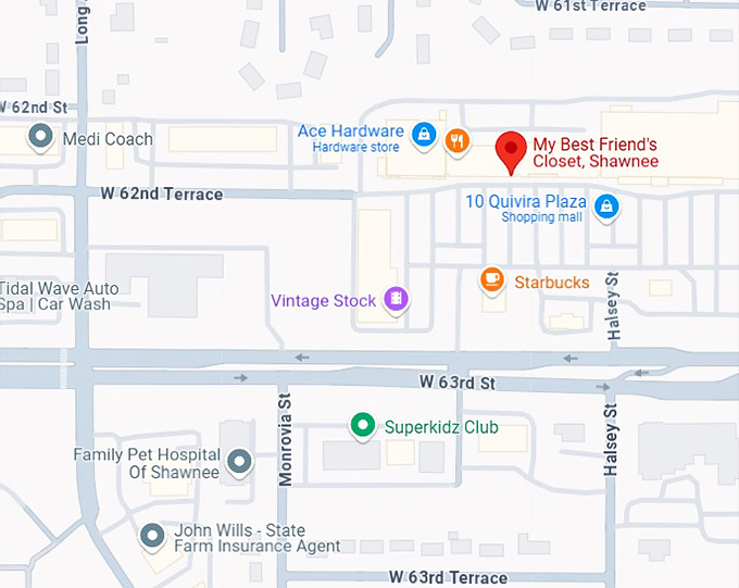 16. my best friend's closet, shawnee map