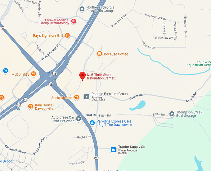16. nlb thrift store & donation center dawsonville map