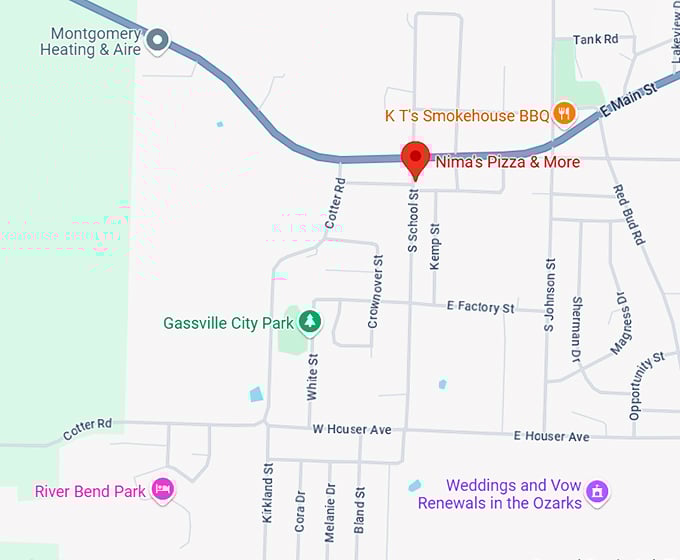 16. nima's pizza & more map