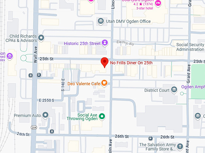 16. no frills diner on 25th map