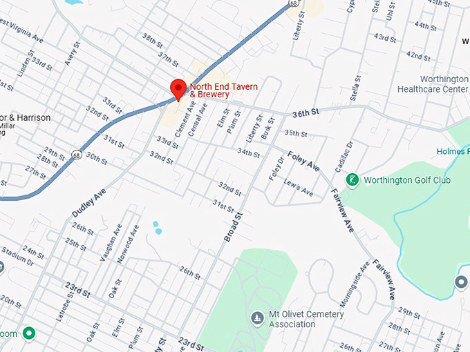 16. north end tavern & brewery map