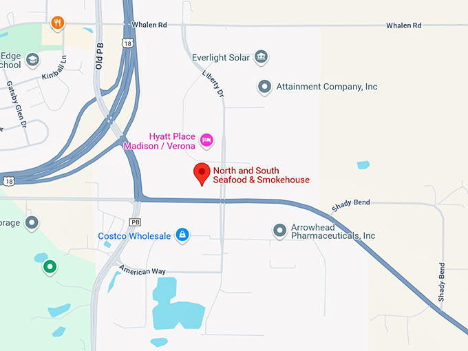 16. north and south seafood & smokehouse map