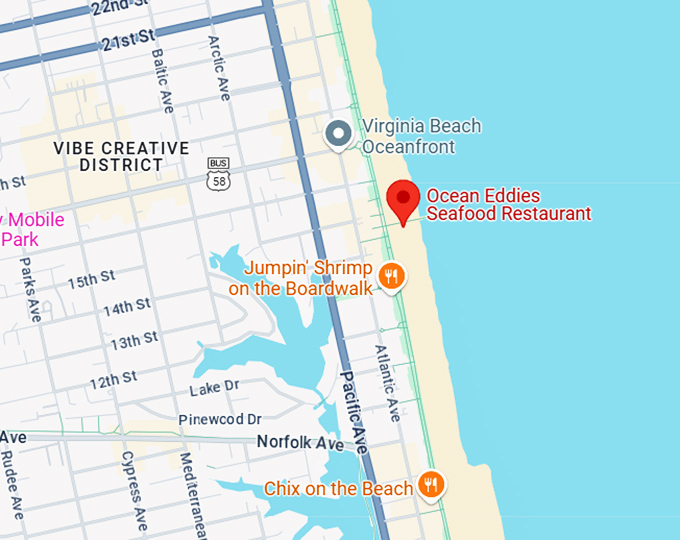 16. ocean eddies seafood restaurant map