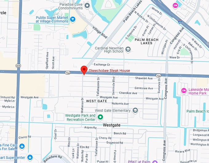 16. okeechobee steak house map
