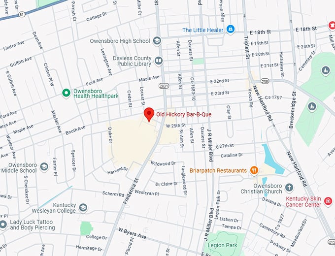 16. old hickory bar b que map