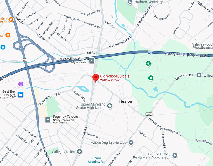 16. old school burgers willow grove map