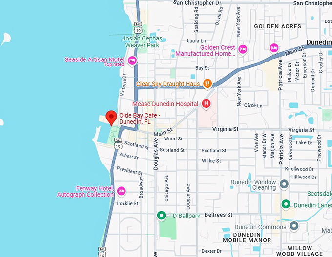 16. olde bay cafe dunedin, fl map