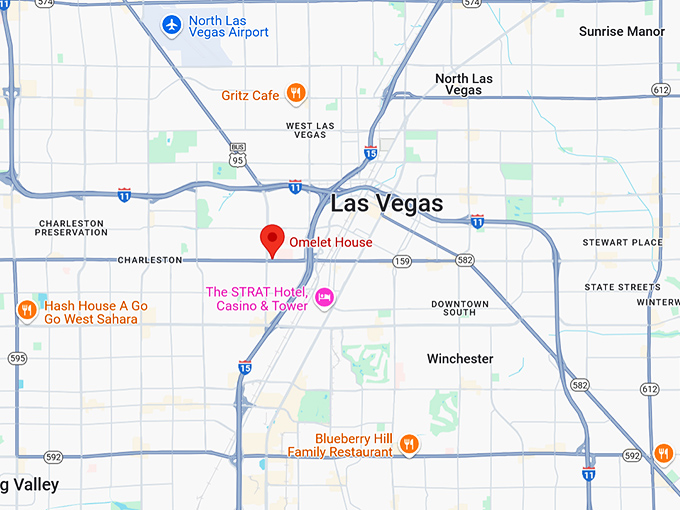 16. omelet house (2160 w charleston blvd a) map