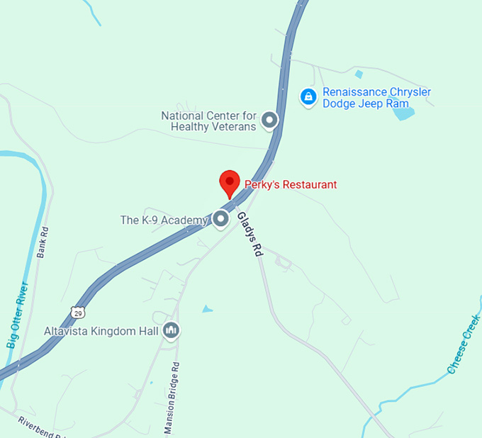 16. perky's restaurant map