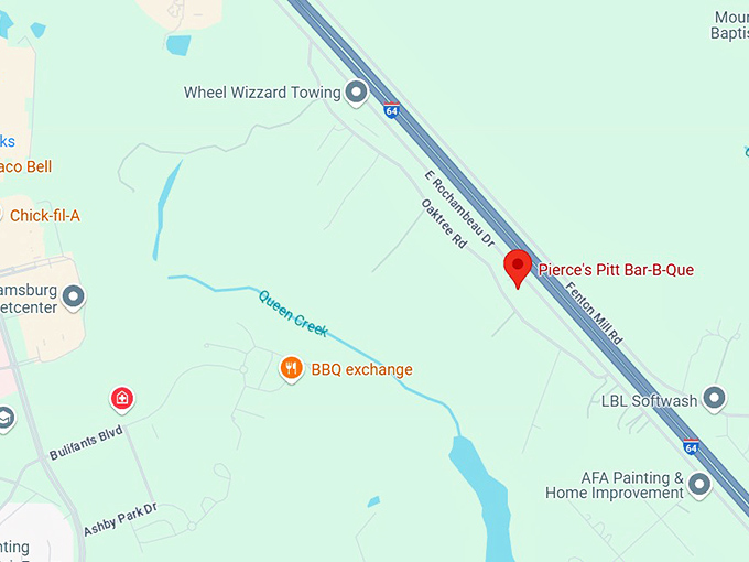 16. pierce's pitt bar b que map