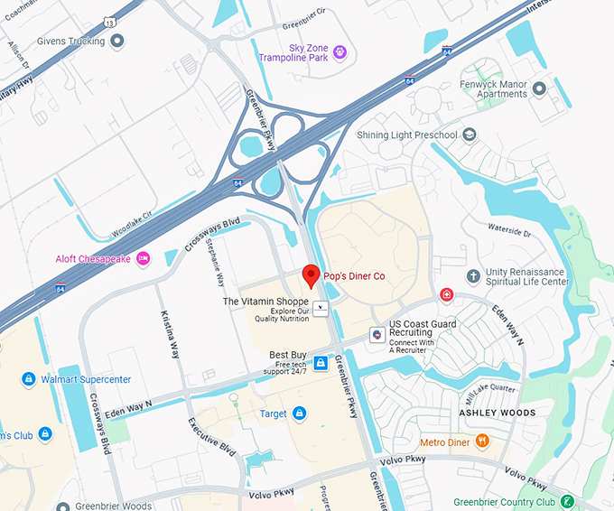 16. pop's diner co. map