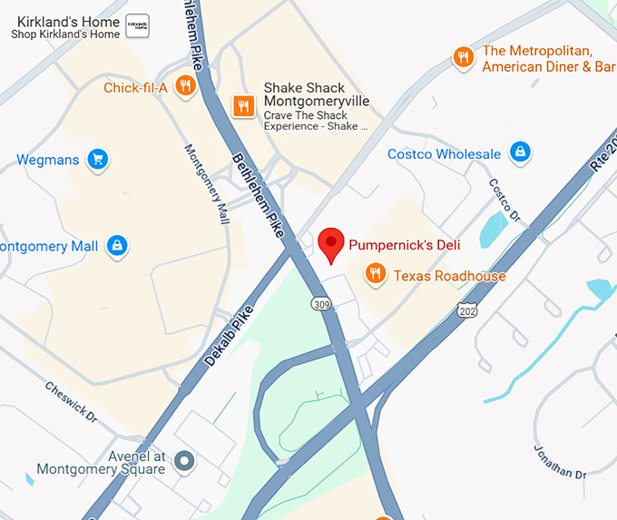 16. pumpernick's deli map