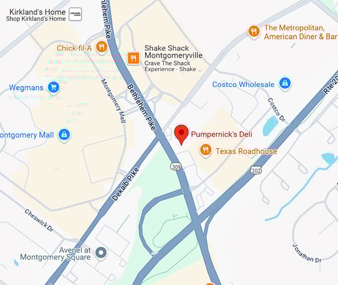 16. pumpernick's deli map