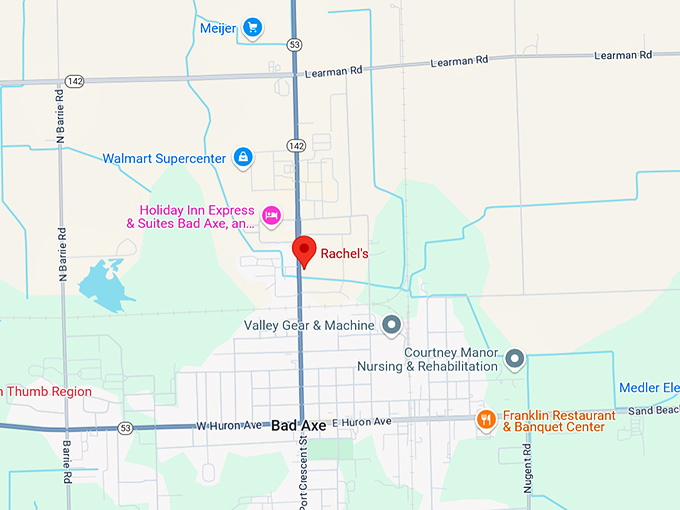 16. rachel's of bad axe map