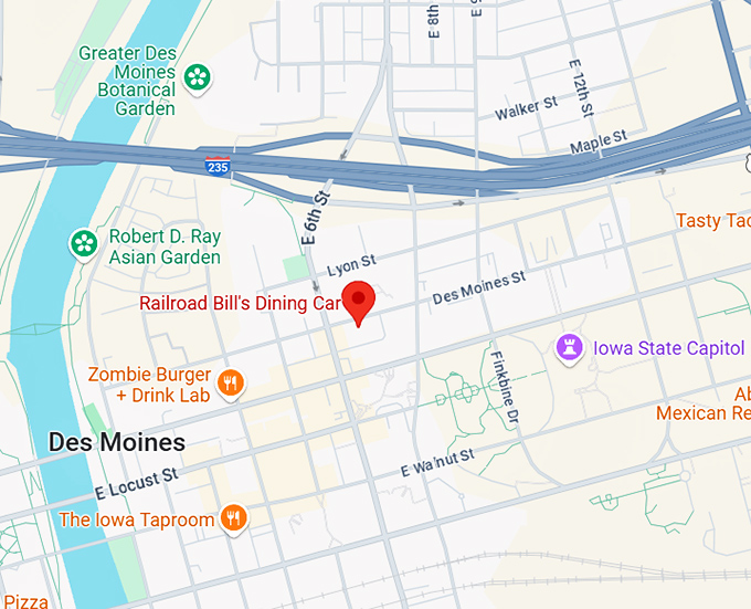 16. railroad bill's dining car map