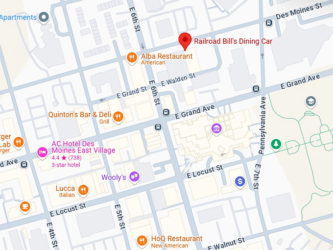 16. railroad bill's dining car map