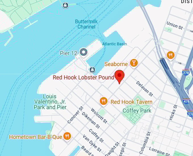 16. red hook lobster pound map