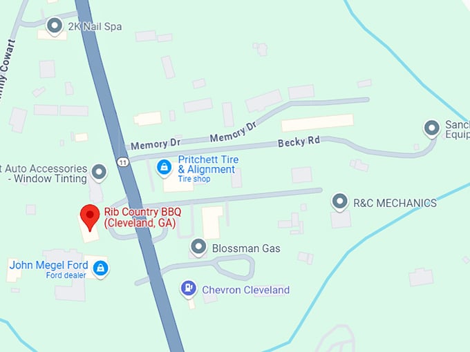 16. rib country bbq (cleveland, ga) map