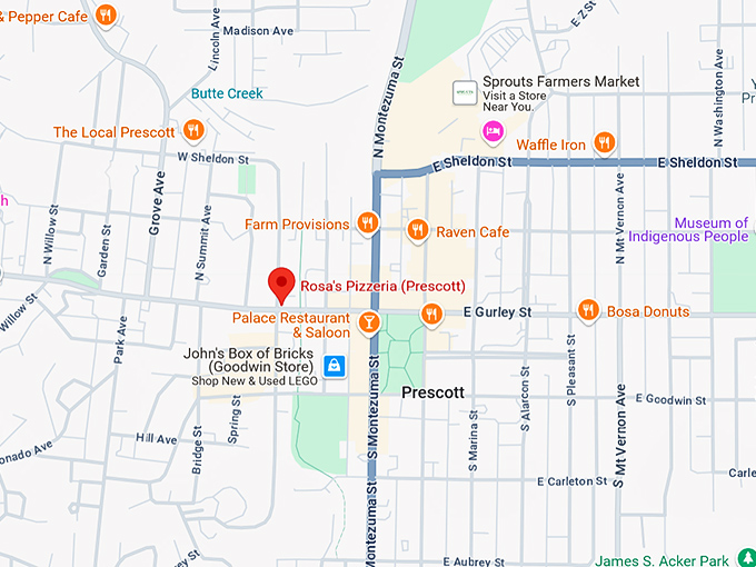 16. rosa's pizzeria map