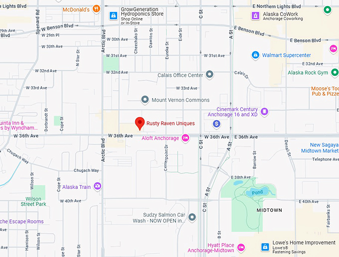 16. rusty raven uniques map