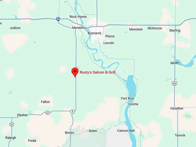 16. rusty's saloon & grill map