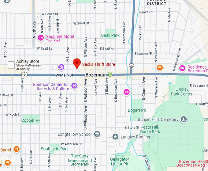 16. sacks thrift store map