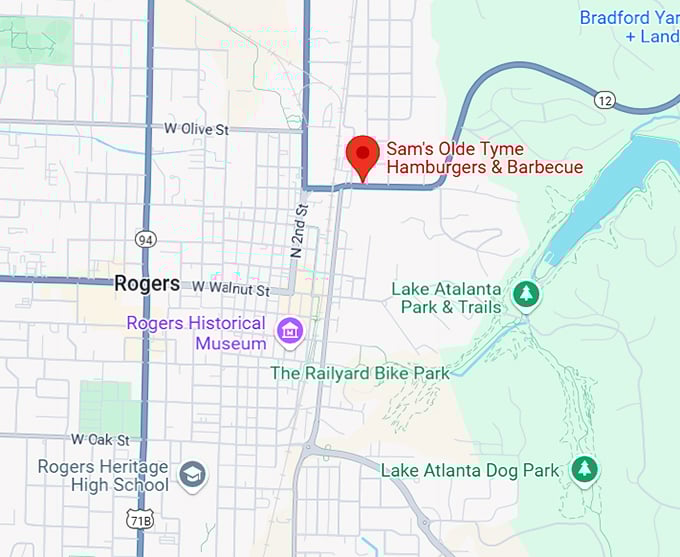 16. sam's olde tyme hamburgers & barbecue map