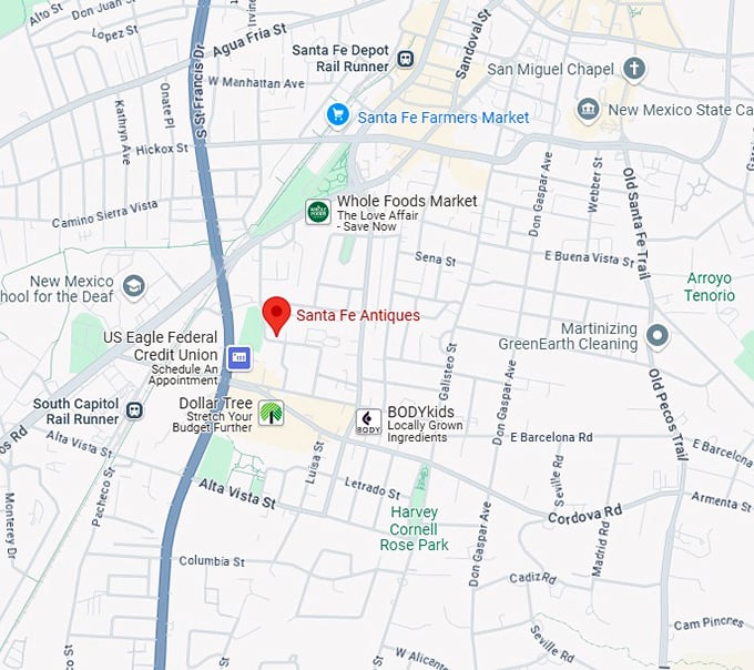 16. santa fe antiques map