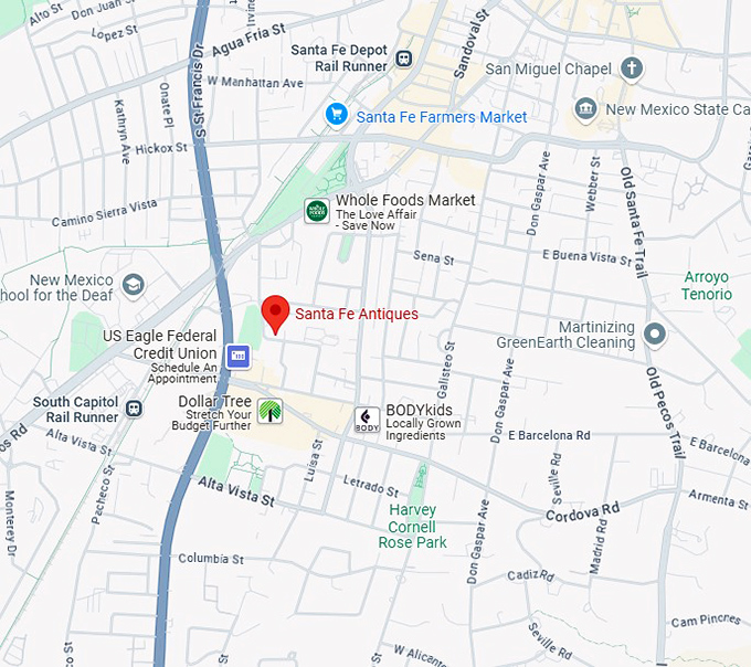 16. santa fe antiques map
