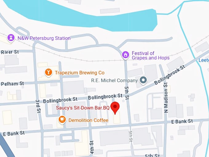 16. saucy's sit down bar.b.q. map