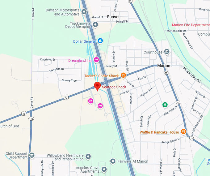 16. seafood shack map