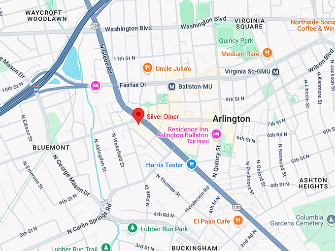 16. silver diner map