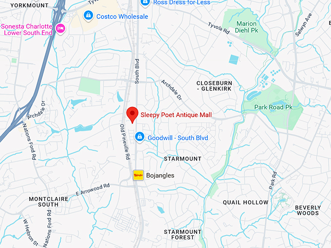 16. sleepy poet antique mall map