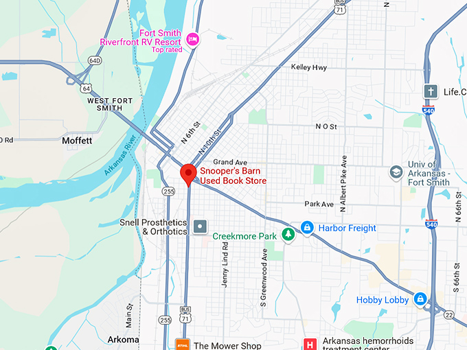 16. snooper's barn used book store map