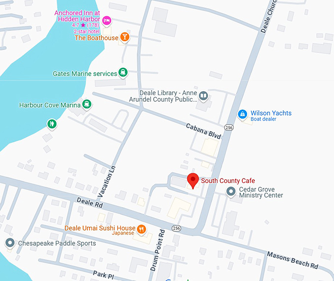 16. south county cafe map