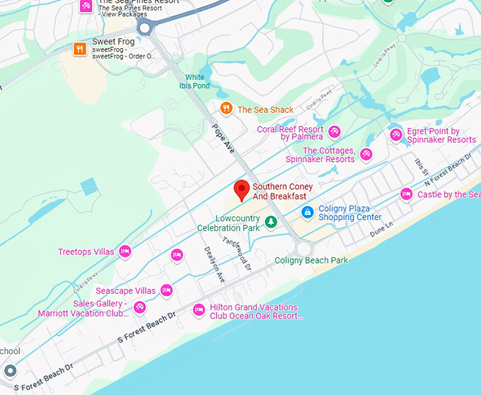 16. southern coney and breakfast map