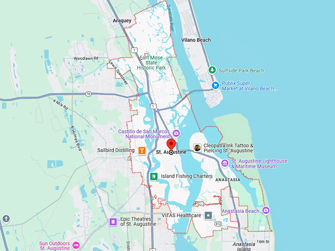 16. st. augustine map