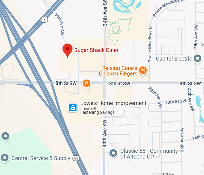 16. sugar shack diner map