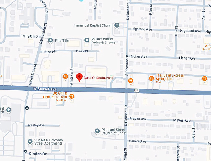 16. susan's restaurant map