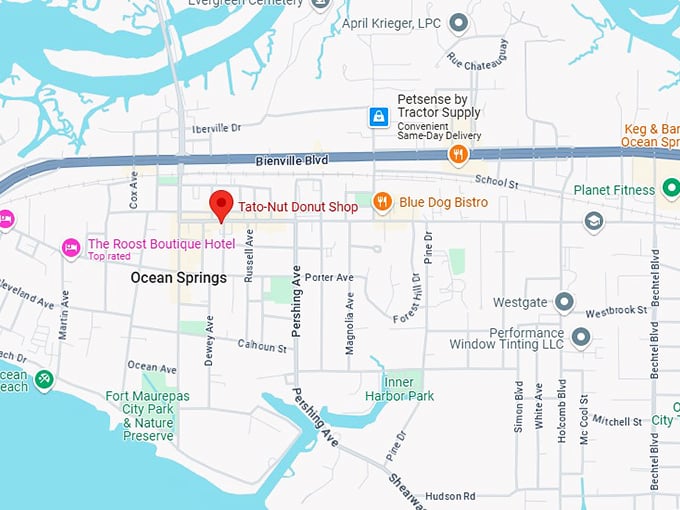 16. tato nut donut shop map