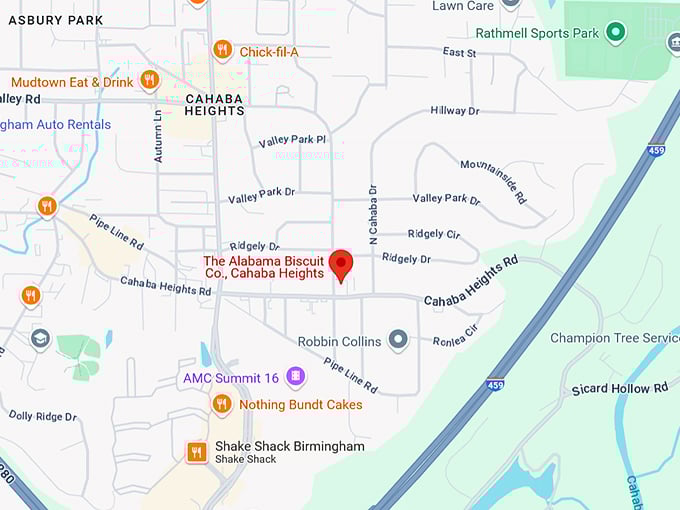 16. the alabama biscuit co., cahaba heights map