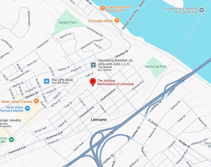 16. the antique marketplace of lemoyne map