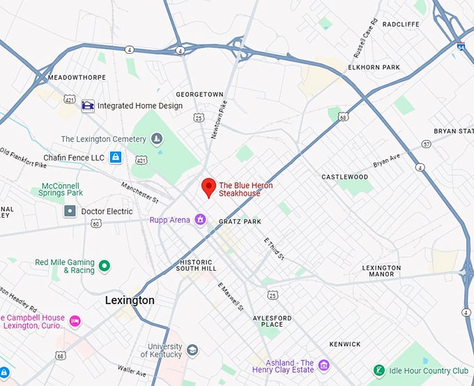 16. the blue heron steakhouse map