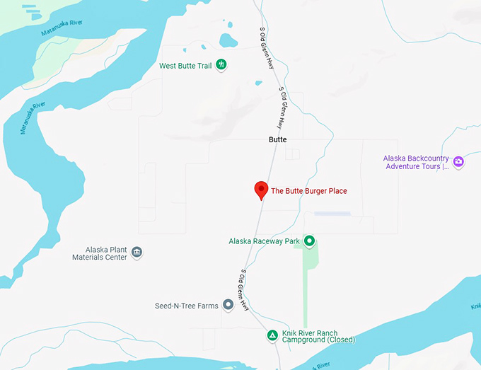 16. the butte burger place map
