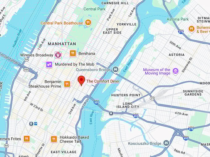 16. the comfort diner map