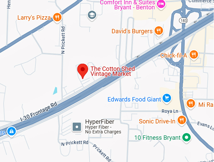 16. the cotton shed vintage market map